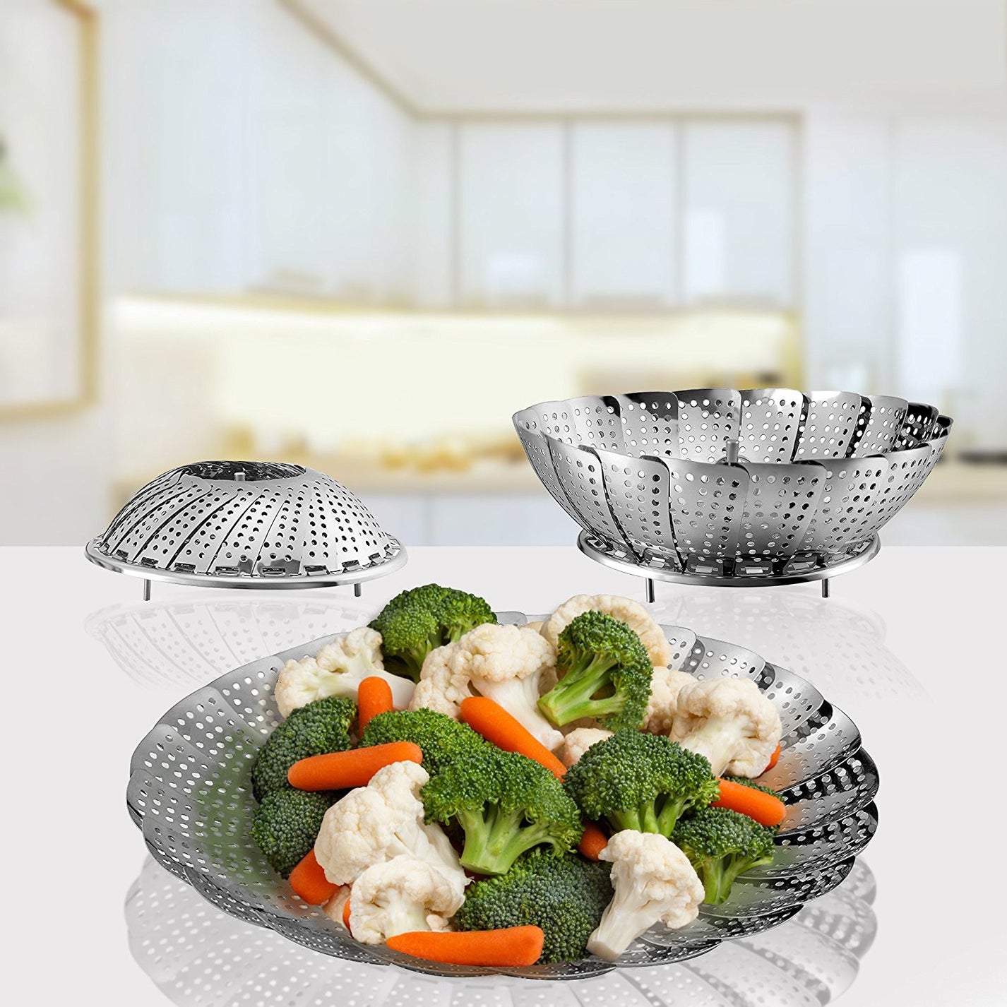 Pro Chef Kitchen Tools Stainless Steel Vegetable Steamer Basket - Set