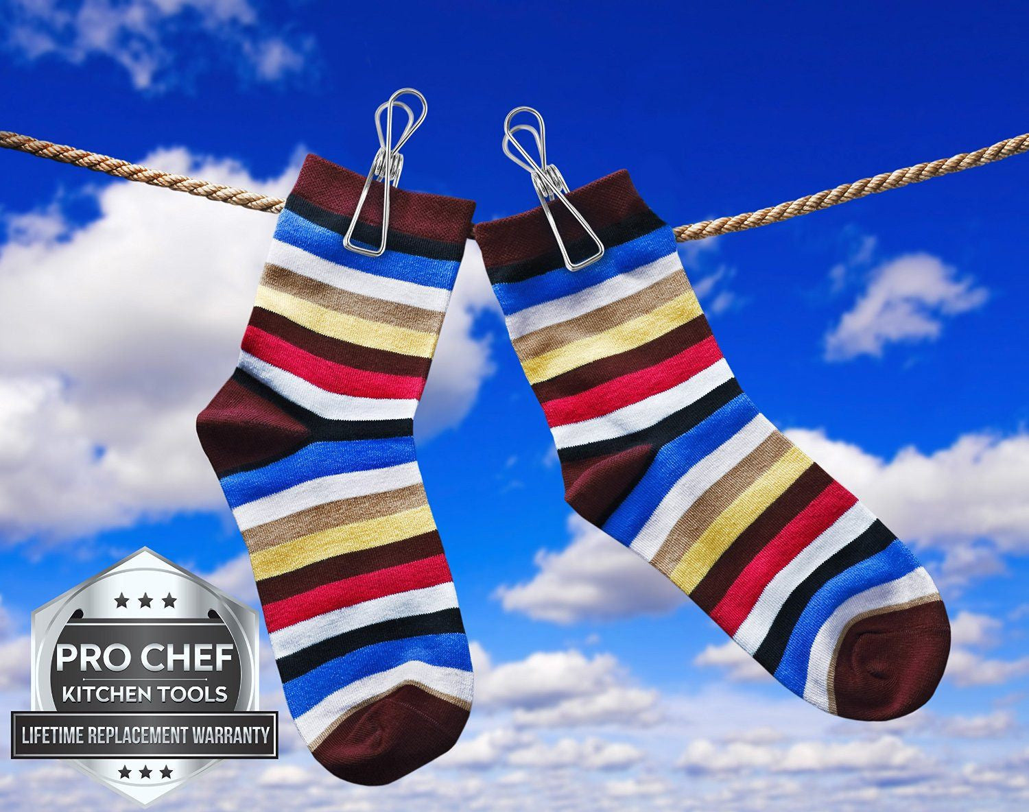 Laundry Clothes Pins - Clothesline Clips - Travel Clothes Line Stainle ...